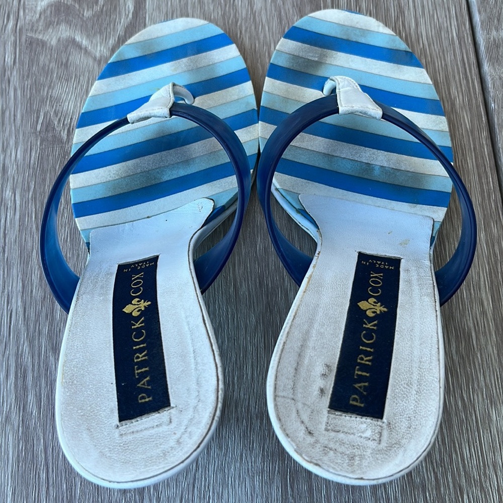 Patrick Cox Blue Pvc With White Leather Sandals/Heels - Gem